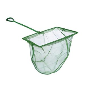 laojbaba aquarium fishing net fish tank cleaning tools fine mesh net with plastic handle green 8 inch