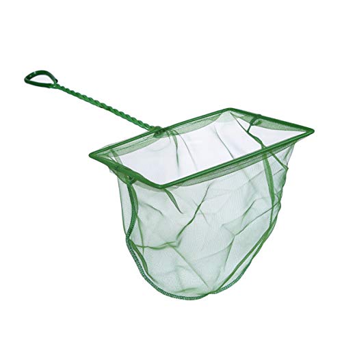 Laojbaba Aquarium Fishing Net Fish Tank Cleaning Tools Fine Mesh Net with Plastic Handle Green 8 Inch