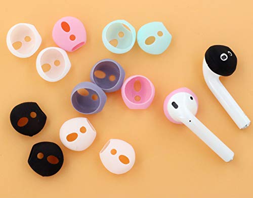 IiEXCEL [ Fit in Case ] 6 Pairs Thin Replacement Eartips Slim Gel Earbuds Ear Tips Skin Accessories Compatible with AirPods 1 and 2 [Fit in Charging Case] 6 Multicolor