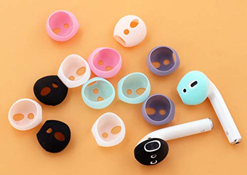 IiEXCEL [ Fit in Case ] 6 Pairs Thin Replacement Eartips Slim Gel Earbuds Ear Tips Skin Accessories Compatible with AirPods 1 and 2 [Fit in Charging Case] 6 Multicolor