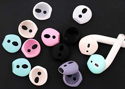 IiEXCEL [ Fit in Case ] 6 Pairs Thin Replacement Eartips Slim Gel Earbuds Ear Tips Skin Accessories Compatible with AirPods 1 and 2 [Fit in Charging Case] 6 Multicolor