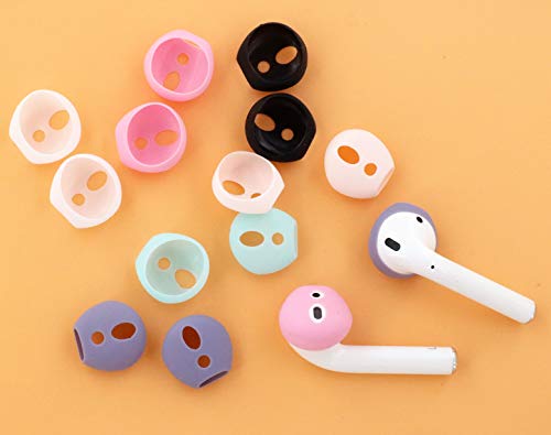 IiEXCEL [ Fit in Case ] 6 Pairs Thin Replacement Eartips Slim Gel Earbuds Ear Tips Skin Accessories Compatible with AirPods 1 and 2 [Fit in Charging Case] 6 Multicolor