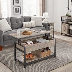 VASAGLE Coffee Table, 19.7 in x 39.4 in x 24.4 in, Greige