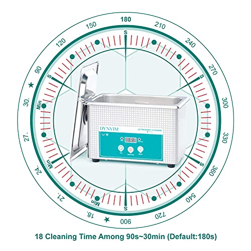 Ultrasonic Cleaner - DYNVIM 900ml Ultrasonic Jewelry Cleaner,Sonic Cleaner,Parts Cleaning Machine with Digital Timer for Cleaning Jewelry,Denture,Parts,Lab,Dental Tool,Eyeglasses,etc.