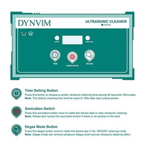 Ultrasonic Cleaner - DYNVIM 900ml Ultrasonic Jewelry Cleaner,Sonic Cleaner,Parts Cleaning Machine with Digital Timer for Cleaning Jewelry,Denture,Parts,Lab,Dental Tool,Eyeglasses,etc.