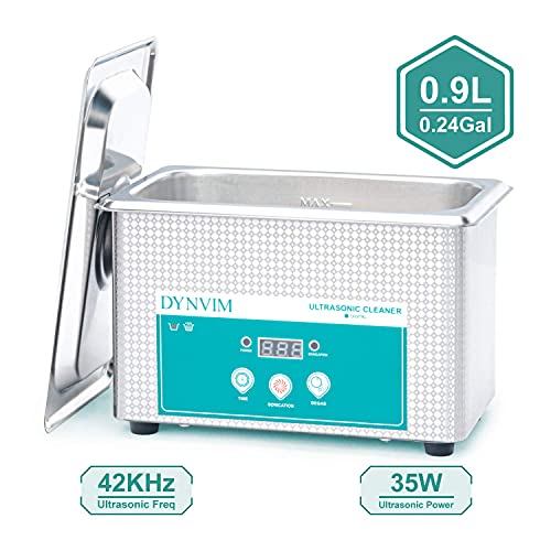 Ultrasonic Cleaner - DYNVIM 900ml Ultrasonic Jewelry Cleaner,Sonic Cleaner,Parts Cleaning Machine with Digital Timer for Cleaning Jewelry,Denture,Parts,Lab,Dental Tool,Eyeglasses,etc.