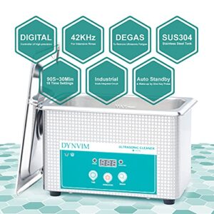 Ultrasonic Cleaner - DYNVIM 900ml Ultrasonic Jewelry Cleaner,Sonic Cleaner,Parts Cleaning Machine with Digital Timer for Cleaning Jewelry,Denture,Parts,Lab,Dental Tool,Eyeglasses,etc.