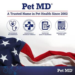 Pet MD Calming Chews for Dogs - Dog Calming Treats with Hemp & Melatonin - Calming, Anxiety Relief, & Separation Relaxant with Chamomile & L-Tryptophan - 120 CT