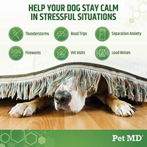 Pet MD Calming Chews for Dogs - Dog Calming Treats with Hemp & Melatonin - Calming, Anxiety Relief, & Separation Relaxant with Chamomile & L-Tryptophan - 120 CT