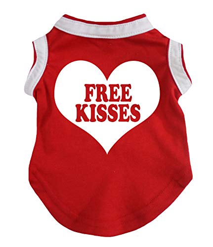 Petitebella 'Free Kisses' Heart Puppy Dog Shirt (Red, Medium)