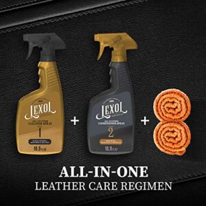 Lexol Trigger Spray Cleaner and Conditioner Kit with 2 Applicators (4 Items) - Foaming Car Leather Cleaner and Conditioner Kit