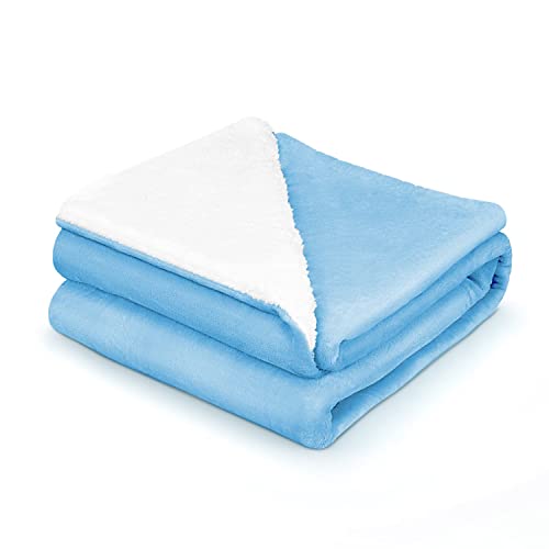 Tafts Throw Blankets - Ultra Plush/Sherpa Fleece Blankets - Soft, Ultra Comfy and Fuzzy - Plush Blankets and Throws for Couch, Bed & Living Room - All Seasons - Blankets Queen Size - Sky Blue