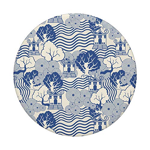 Blue Pagoda Chinoiserie Pattern PopSockets Swappable PopGrip