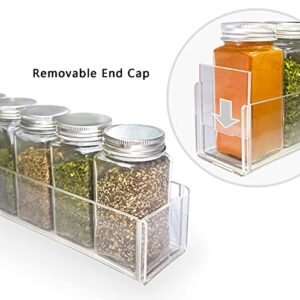 VAEHOLD Adhesive Acrylic Spice Rack with 2 Nano Double Sided Tape Wall Mount Organizer for Bathroom Clear Wall Spice Rack With Shelf Ends for Kitchen Cabinet Door - 4 Pack