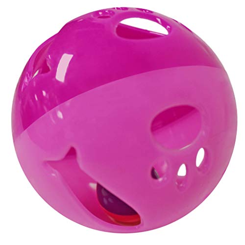 LOVINPUP Cat Ball Toy with Bell Larger Size, Bells Jingle as Balls Roll, Cat Toy for Small or Large Cats, or Other Animals (Pink - 1 Pack)