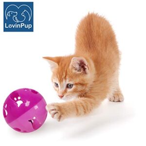 LOVINPUP Cat Ball Toy with Bell Larger Size, Bells Jingle as Balls Roll, Cat Toy for Small or Large Cats, or Other Animals (Pink - 1 Pack)