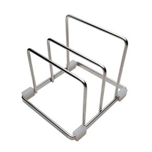 LENITH Small Size Stainless Steel Wire Cutting Board Holder, Cutting Board Rack Organizer Kitchen (Small)