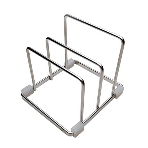 LENITH Small Size Stainless Steel Wire Cutting Board Holder, Cutting Board Rack Organizer Kitchen (Small)