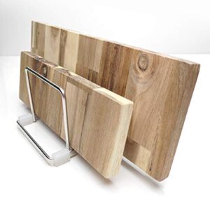 LENITH Small Size Stainless Steel Wire Cutting Board Holder, Cutting Board Rack Organizer Kitchen (Small)