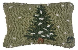 chandler 4 corners artist-designed flurries hand-hooked wool decorative throw pillow (8” x 12”)