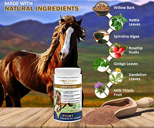 V-POINT - Laminitis Ease - Supports and Prevents Acute Laminitis Attacks, 100% Natural Herbal Powder for Horses (1.0 lb)