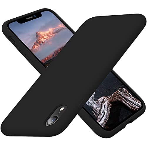 Cordking iPhone XR Case, Silicone Ultra Slim Shockproof Phone Case with [Soft Anti-Scratch Microfiber Lining], 6.1 inch, Black