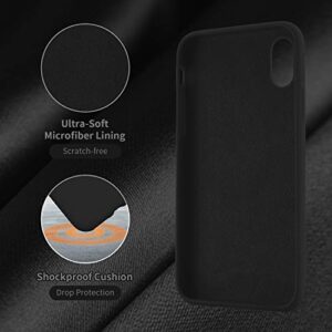 Cordking iPhone XR Case, Silicone Ultra Slim Shockproof Phone Case with [Soft Anti-Scratch Microfiber Lining], 6.1 inch, Black