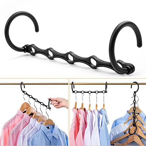 Cimlord 10 Pack Space Saving Plastic Magic Hangers, Bedroom Closet Organization and Storage, Clothes Hangers Space Saver for Closet Organizer, New Home Essentials Stackable Hangers