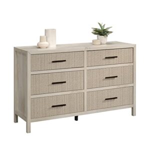 Sauder Pacific View Dresser, L: 55.827" x H: 17.48" x W: 34.567", Chalked Chestnut Finish