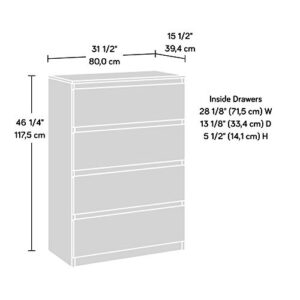 Sauder Hudson Court Chest of Drawers, L: 31.50" x W: 15.67" x H: 44.69", Pearl Oak Finish