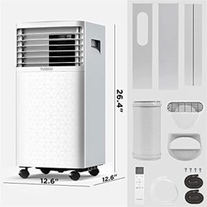 TURBRO Greenland 8,000 BTU Portable Air Conditioner, Dehumidifier and Fan, 3-in-1 Floor AC Unit for Rooms up to 300 Sq Ft, Sleep Mode, Timer, Remote Included (5,000 BTU SACC)