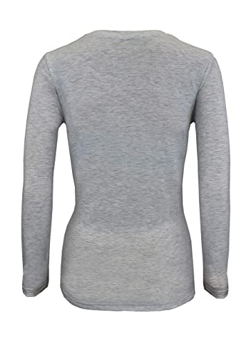 M&M SCRUBS Women's Under Scrub Tee Soft and Breathable Crew Neck Long Sleeve T-Shirt(Heather Charcoal, Small)