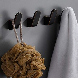 MOKIUER Single Towel Hook Clothes Hook for Bathroom Kitchen Robe Hook Coat Hook Hat Hook, Wall Mounted with Screws, Oil Rubbed Bronze, 2 Pack