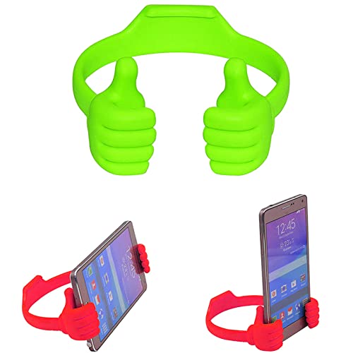 LINASHI Thumb Phone Holder, Lazy Thumb Stand Portable Multifunction Multi-Angle Adjustable Thumbs up Cell Phone Holder for Home Green One Size