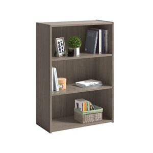 Sauder Beginnings Bookcase, L: 24.57" x W: 11.5" x H: 35.28", Silver Sycamore Finish