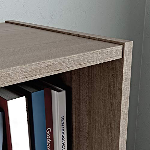 Sauder Beginnings Bookcase, L: 24.57" x W: 11.5" x H: 35.28", Silver Sycamore Finish