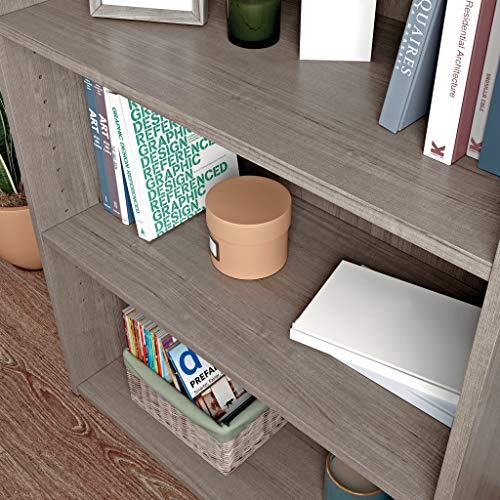 Sauder Beginnings Bookcase, L: 24.57" x W: 11.5" x H: 35.28", Silver Sycamore Finish