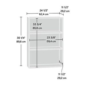 Sauder Beginnings Bookcase, L: 24.57" x W: 11.5" x H: 35.28", Silver Sycamore Finish