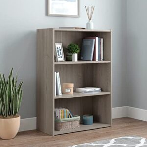 Sauder Beginnings Bookcase, L: 24.57" x W: 11.5" x H: 35.28", Silver Sycamore Finish