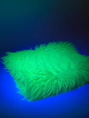 UV Reactive Solid Shaggy Faux Fur Fabric Sold by The Yard DIY Coats Costumes Scarfs Accessories Fashion (Neon Green)