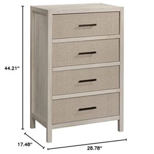 Sauder Pacific View Dresser, L: 28.78" x H: 17.48" x W: 44.213", Chalked Chestnut Finish