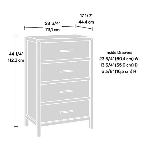 Sauder Pacific View Dresser, L: 28.78" x H: 17.48" x W: 44.213", Chalked Chestnut Finish