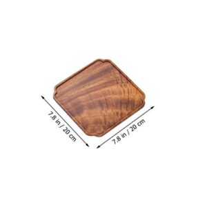 DOITOOL Wooden Serving Plate Decorative Wood Tray Square Wooden Food Serving Tray Food Service Platter Dish Table Decoration