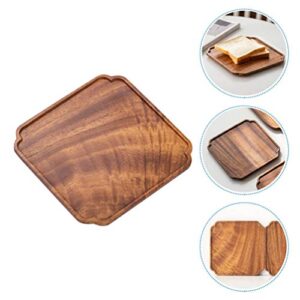 DOITOOL Wooden Serving Plate Decorative Wood Tray Square Wooden Food Serving Tray Food Service Platter Dish Table Decoration