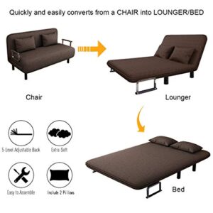 MINIKID Convertible Sofa Bed Folding Sleeper Sofa,Full Size Bed Frame Recliner Lounge Sofa Couch 4-in-1 Multi-Function Sofa Chair for Living Room/Bedroom/Small Apartment (75x47x14.2inch)