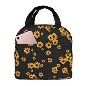 omxnaqz sunflower insulated lunch bag for women with containers freezable cooler thermal waterproof lunch box