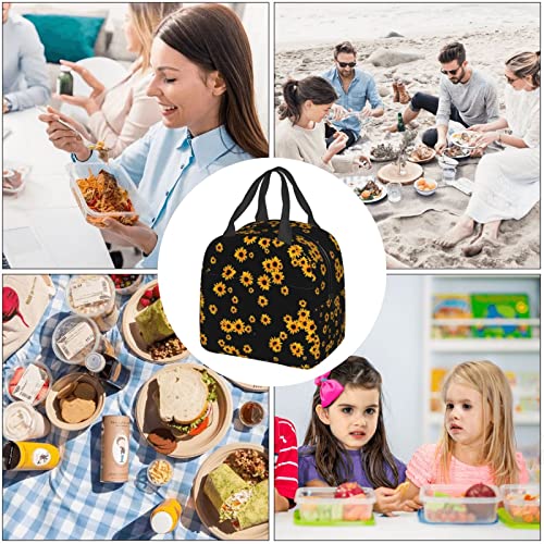 OMXNAQZ Sunflower Insulated Lunch Bag for Women with Containers Freezable Cooler Thermal Waterproof Lunch Box