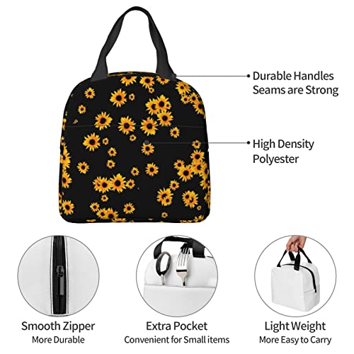 OMXNAQZ Sunflower Insulated Lunch Bag for Women with Containers Freezable Cooler Thermal Waterproof Lunch Box