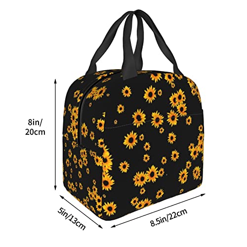 OMXNAQZ Sunflower Insulated Lunch Bag for Women with Containers Freezable Cooler Thermal Waterproof Lunch Box