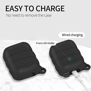 WWW Protective Case Designed for Apple AirPods 2 & 1 , 5 in 1 Accessories Set Silicone Cover for AirPods 2 and 1 Charging Case with AirPods Covers/Anti-Lost Lanyards/Keychain/Carrying Box Black